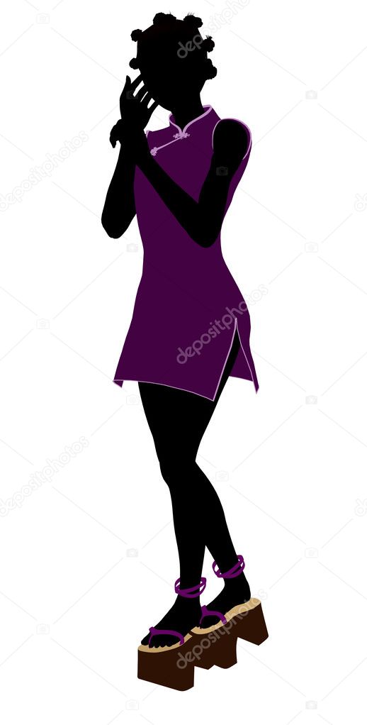 African American Geisha Girl Illustration Silhou Stock Illustration by ...