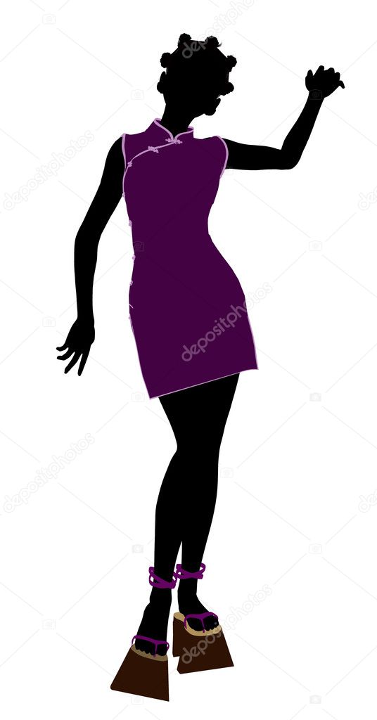 African American Geisha Girl Illustration Silhou Stock Illustration By