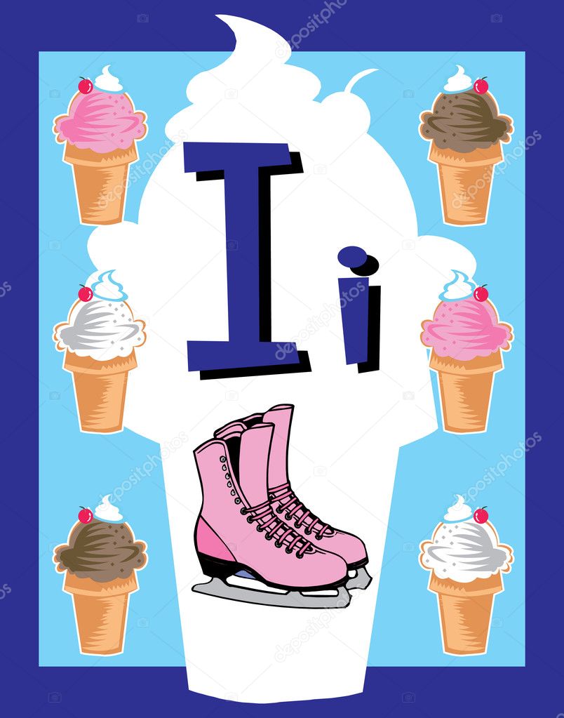 Flash Card Letter I nouns Stock Vector Image by ©BasheeraDesigns #2486512