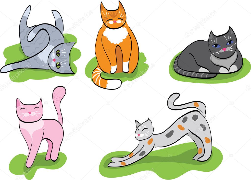 Vektor kreslené kočky Stock Vector od © alenarozova 2446276