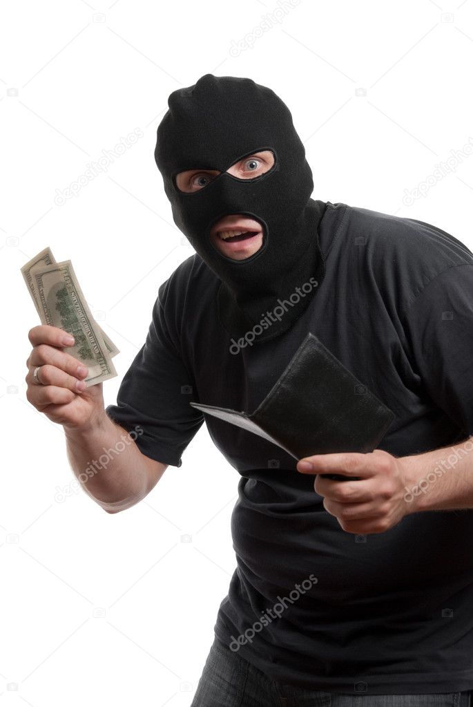 Surprised robber takes money wallet. — Stock Photo © toxawww #2611689