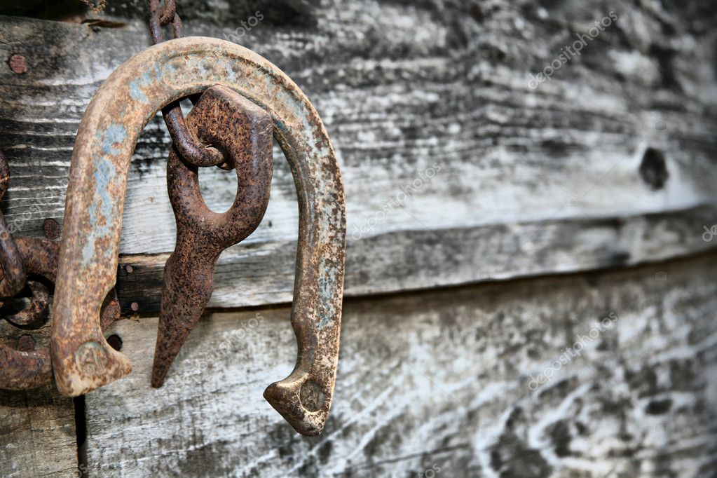 Old Rusted Horseshoe and Log Splitter Stock Photo by ©scamp65 2615804