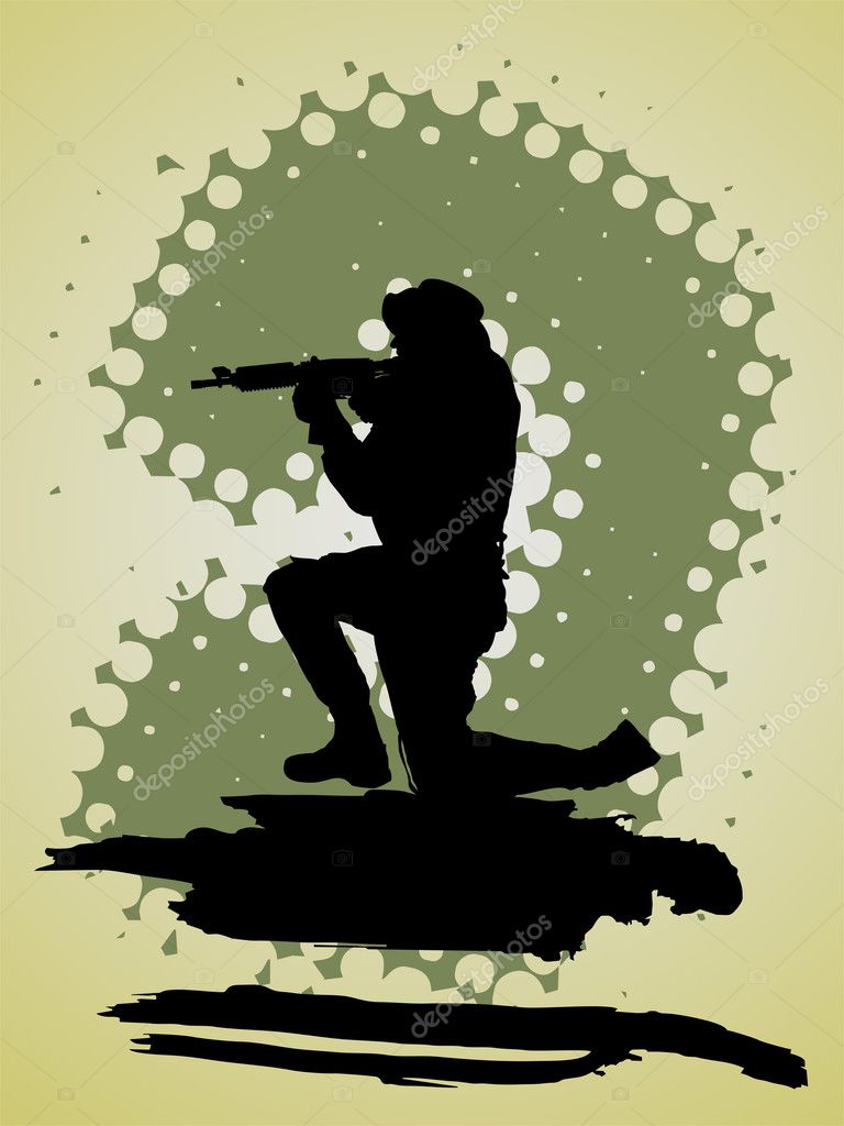 Soldier with rifle Stock Vector by ©KlausKaulitzki 2558997