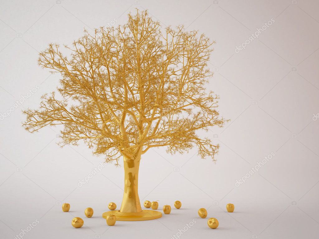 Golden tree — Stock Photo © 3demon #2521015