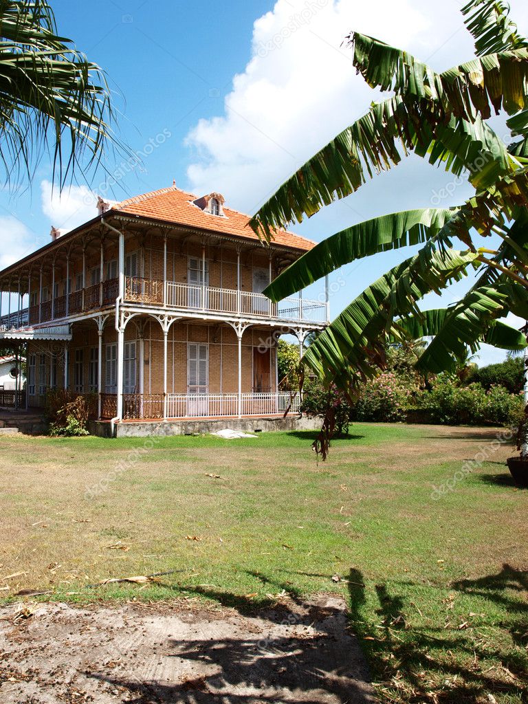 Old Colonial House and Palm Trees — Stock Photo © adurand #2665578