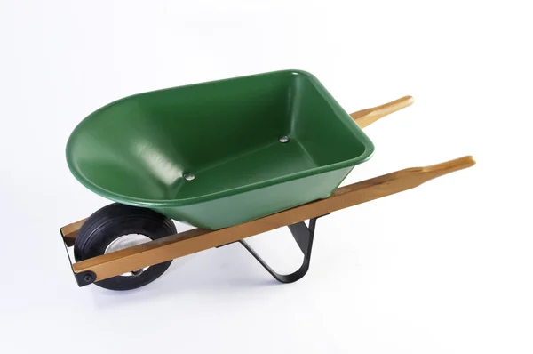 Side view of green wheel barrel — Stock Photo © depositfrank #2685831